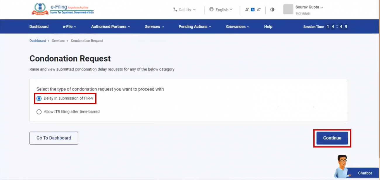 Raise Service Request User Manual | Income Tax Department
